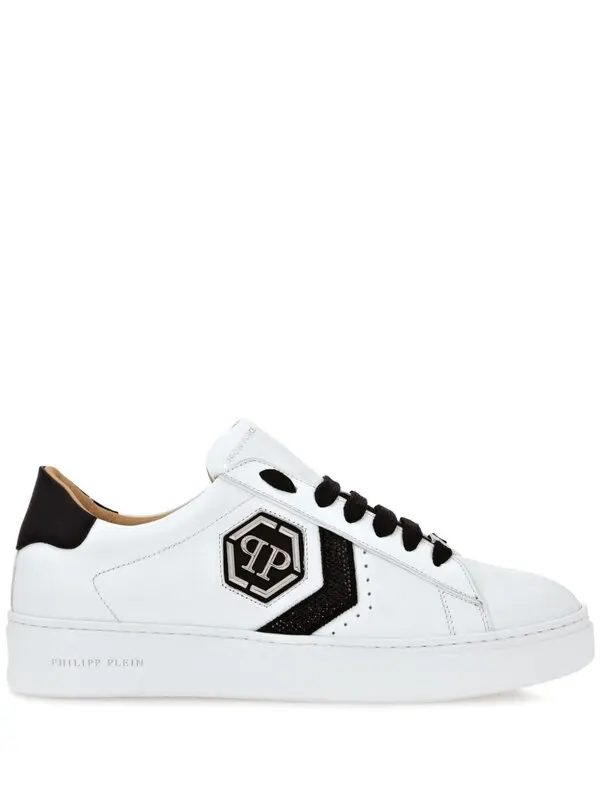 Philipp Plein Arrow Force Strass Hexagon Low-top Sneakers - White