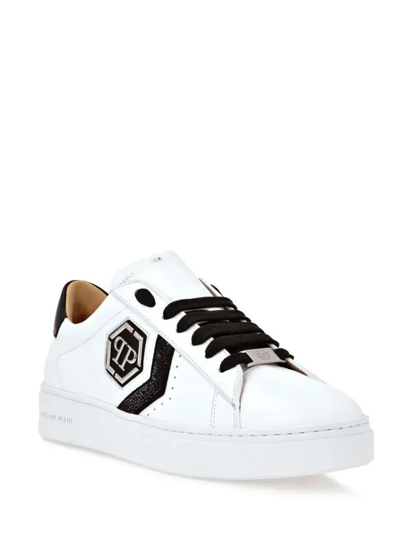 Philipp Plein Arrow Force Strass Hexagon Low-top Sneakers - White