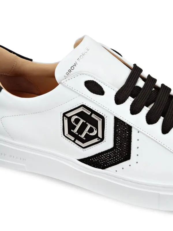 Philipp Plein Arrow Force Strass Hexagon Low-top Sneakers - White