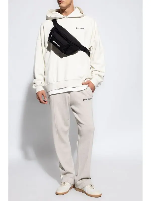 Palm Angels Logo-embroidered Hoodie - White