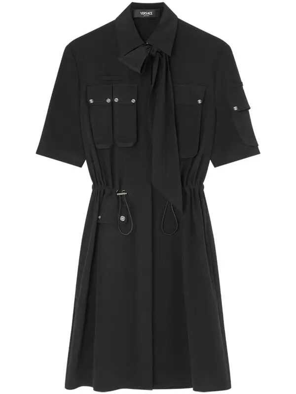 Versace Lavalli�re Silk Cargo Shirt Dress