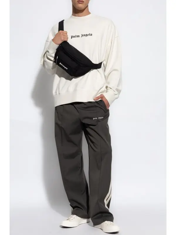 Palm Angels Logo Print Sweatshirt - White