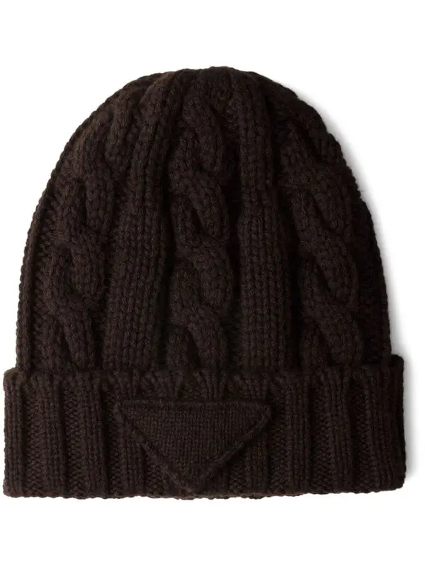 Prada Cashmere Beanie - Brown