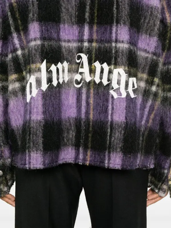 Palm Angels Plaid-check Virgin Wool Cardigan
