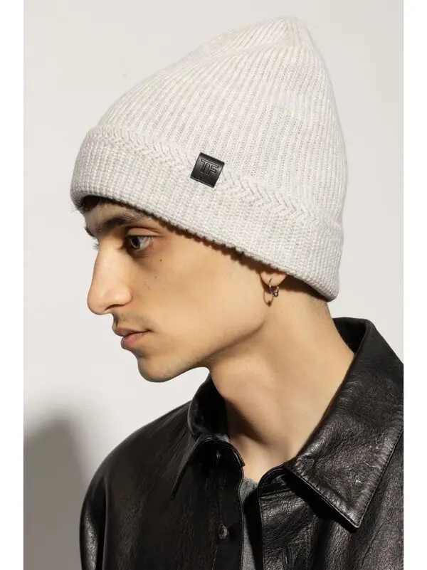 TOM FORD Logo-patch Beanie - Grey