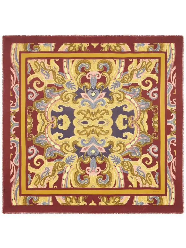 Etro Paisley-print Jacquard Shawl - Red