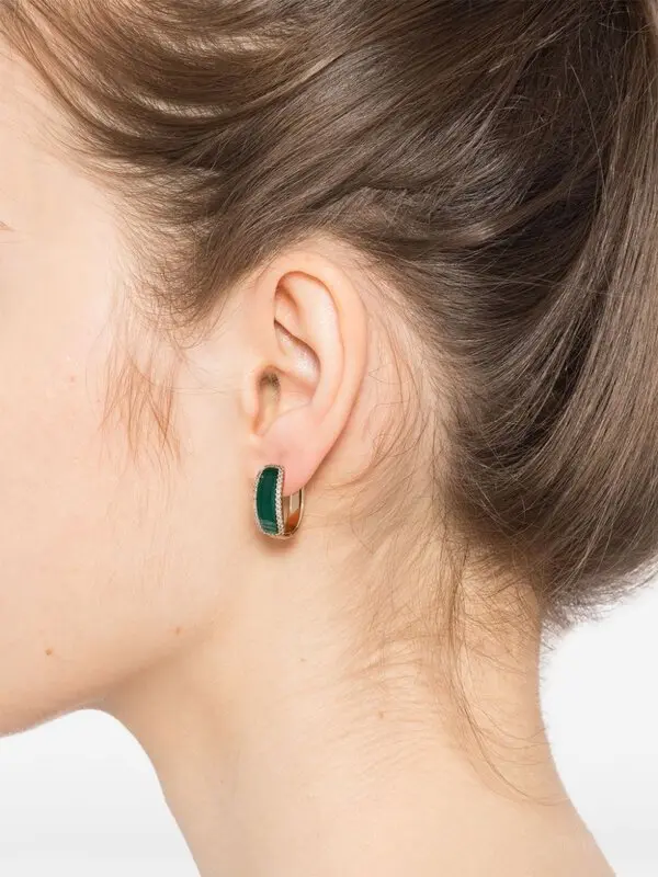 APM MONACO Malachite Hoop Earrings