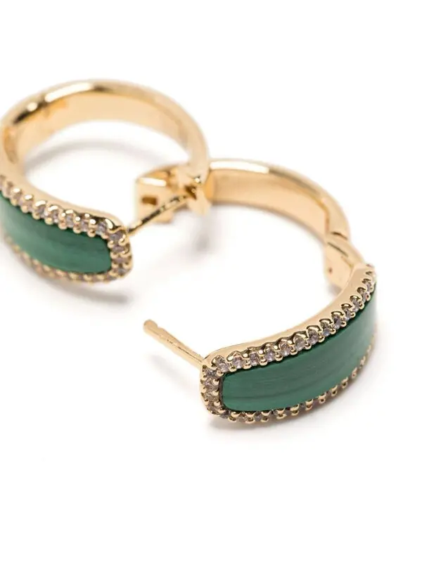 APM MONACO Malachite Hoop Earrings