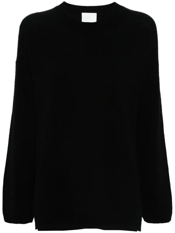 ALLUDE Crew-neck Cashmere Sweater - Black