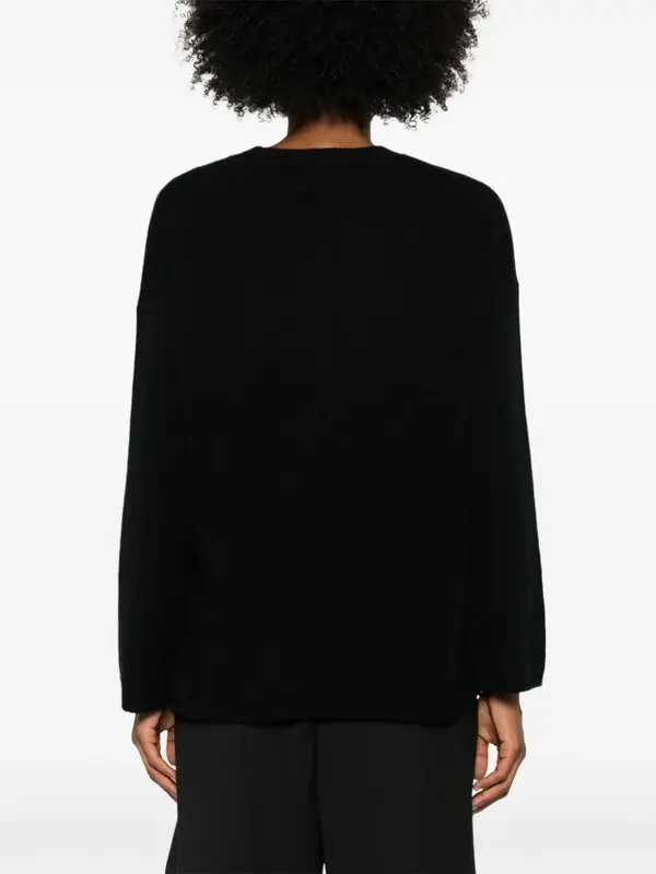 ALLUDE Crew-neck Cashmere Sweater - Black