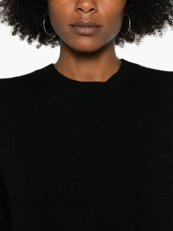 ALLUDE Crew-neck Cashmere Sweater - Black