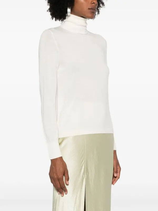 ALLUDE Fine-knit Sweater - White