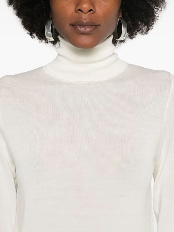 ALLUDE Fine-knit Sweater - White