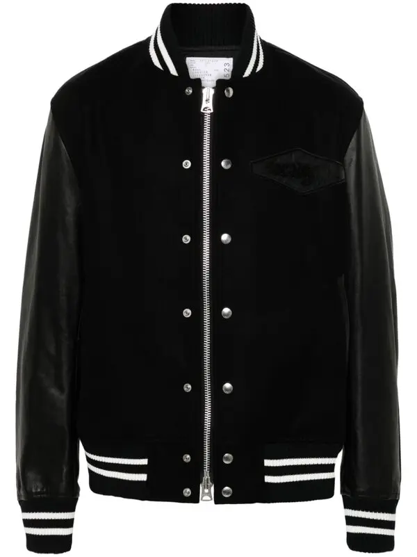 Sacai Panelled Bomber Jacket - Black