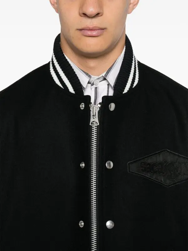 Sacai Panelled Bomber Jacket - Black