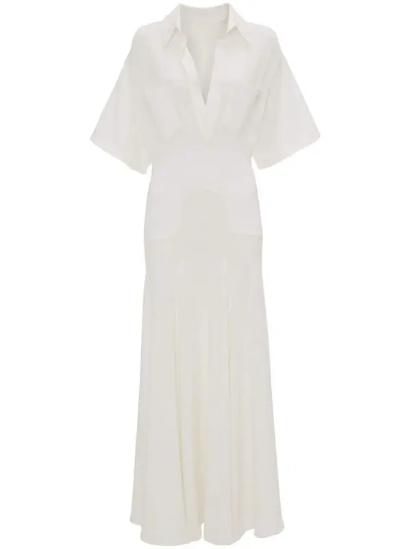 Victoria Beckham Panelled Maxi Dress - White | Editorialist