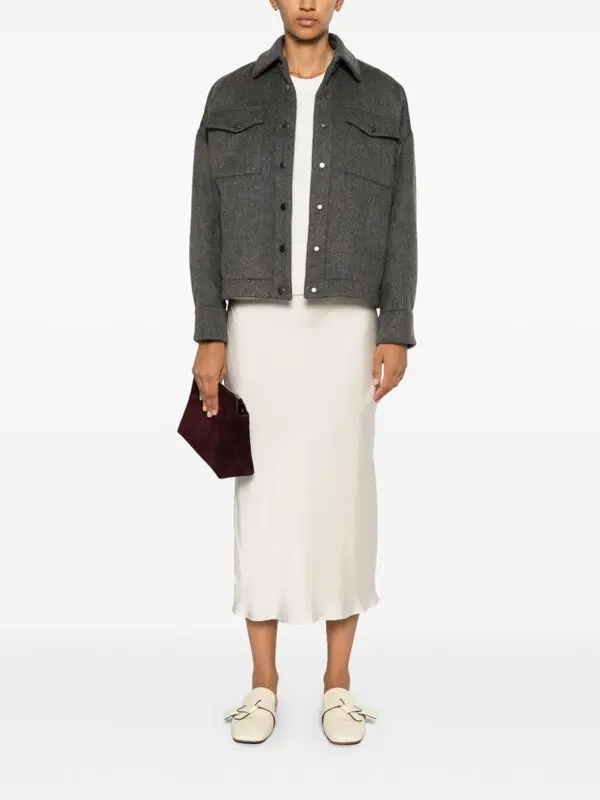 Brunello Cucinelli Satin Midi Skirt