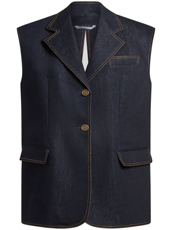 Etro Lurex Denim Vest