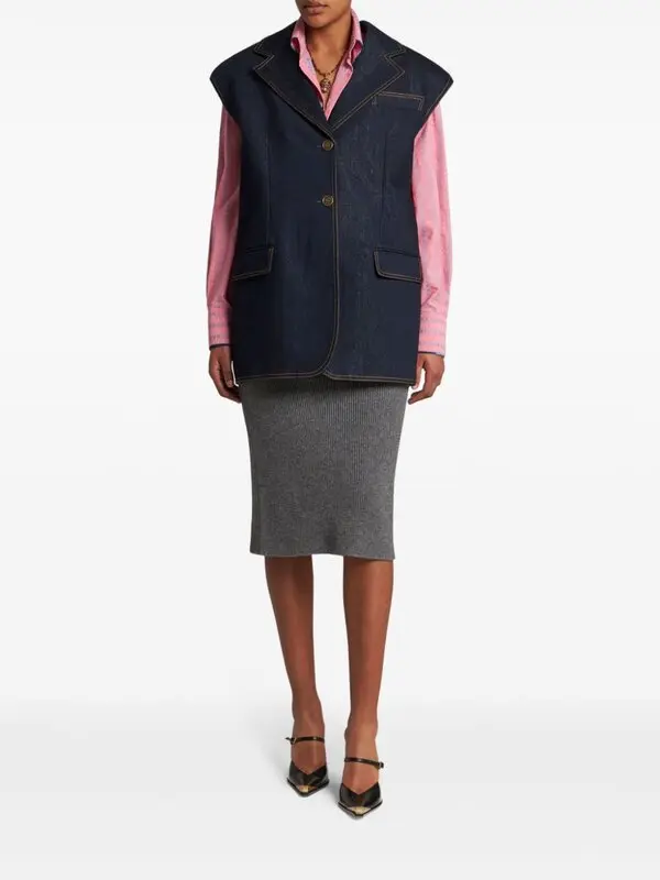 Etro Lurex Denim Vest