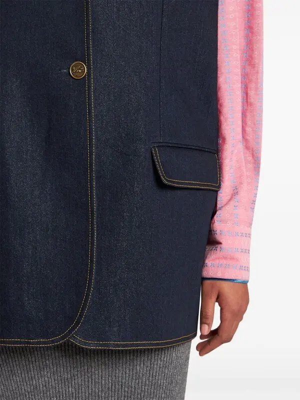 Etro Lurex Denim Vest