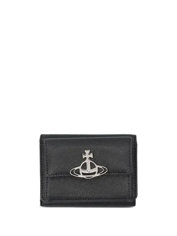 VIVIENNE WESTWOOD Orb Plaque Trifold Wallet - Black