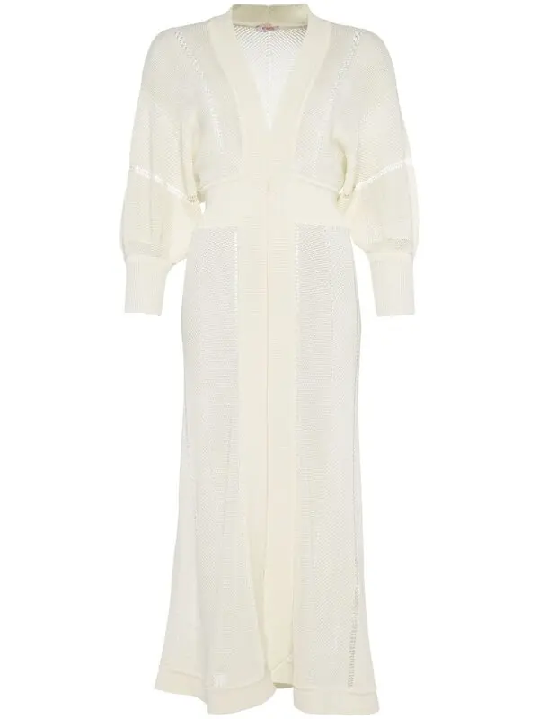ERES Stella Knitted V-neck Dress - White