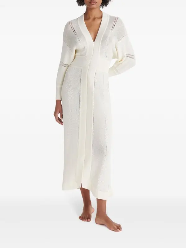 ERES Stella Knitted V-neck Dress - White