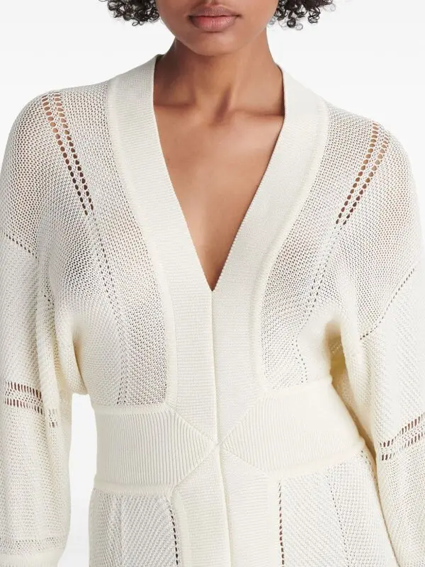 ERES Stella Knitted V-neck Dress - White
