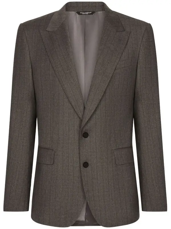 Dolce & Gabbana Pinstripe Single-breasted Jacket - Grey