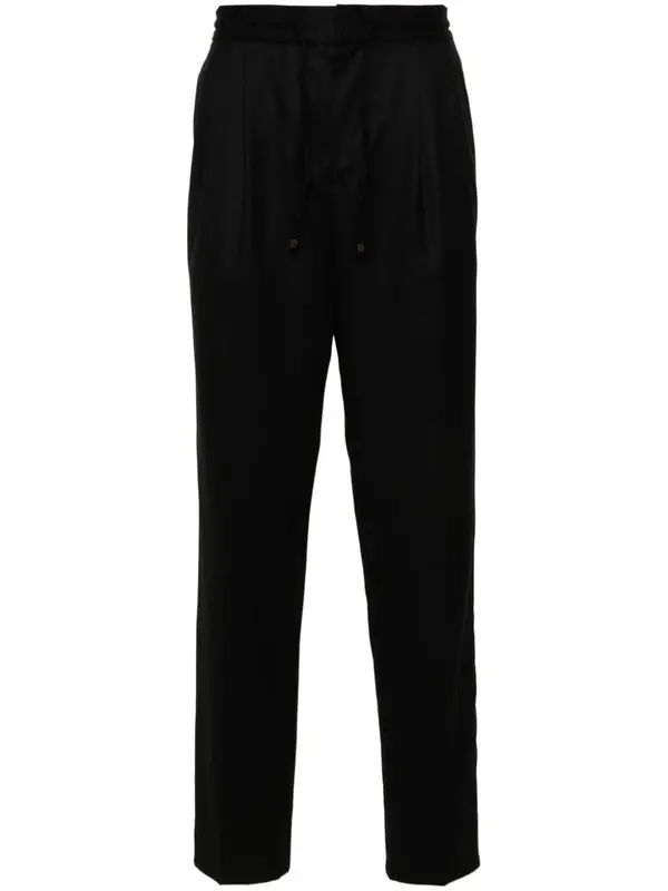 Brunello Cucinelli Pleat-detail Tapered Trousers - Black
