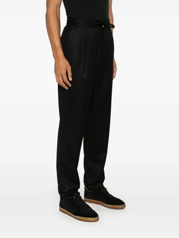 Brunello Cucinelli Pleat-detail Tapered Trousers - Black