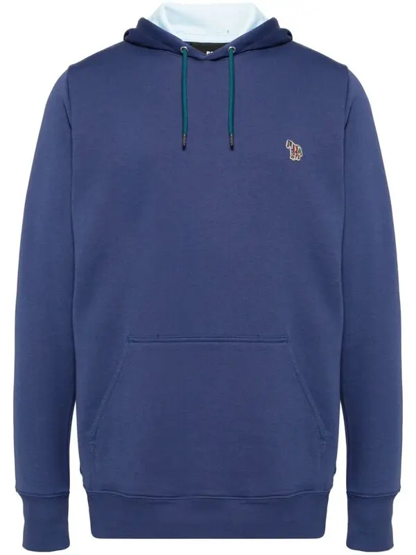 Paul Smith Zebra Logo Organic Cotton Hoodie - Blue