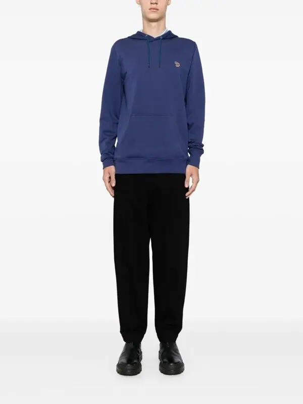 Paul Smith Zebra Logo Organic Cotton Hoodie - Blue