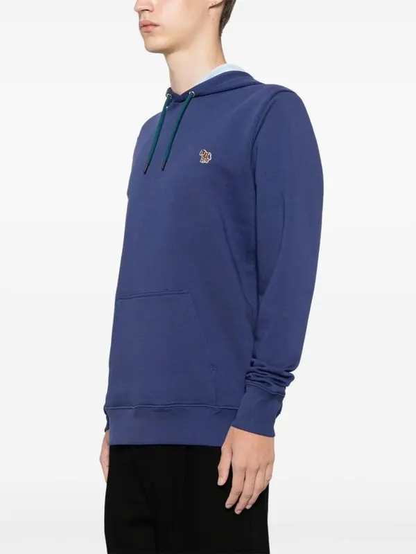 Paul Smith Zebra Logo Organic Cotton Hoodie - Blue