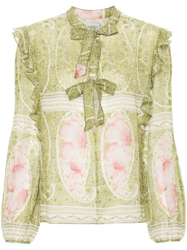 Giambattista Valli Floral-print Blouse - Green