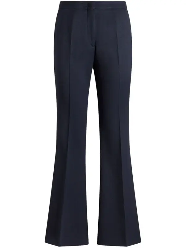 Etro Gabardine Flared Trousers - Blue