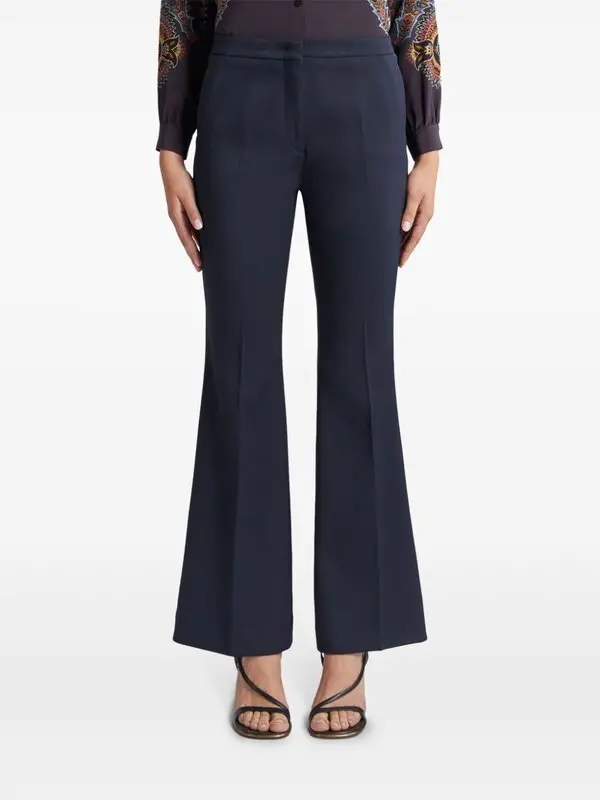 Etro Gabardine Flared Trousers - Blue