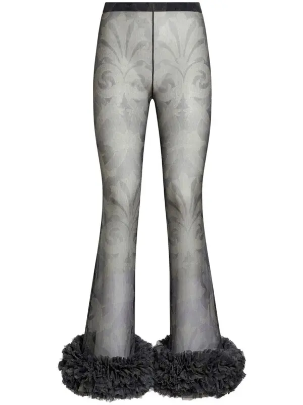 Etro Printed Silk Flared Trousers
