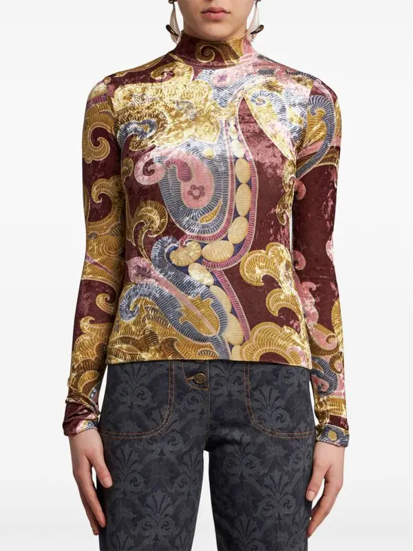 Etro Printed Chenille Top