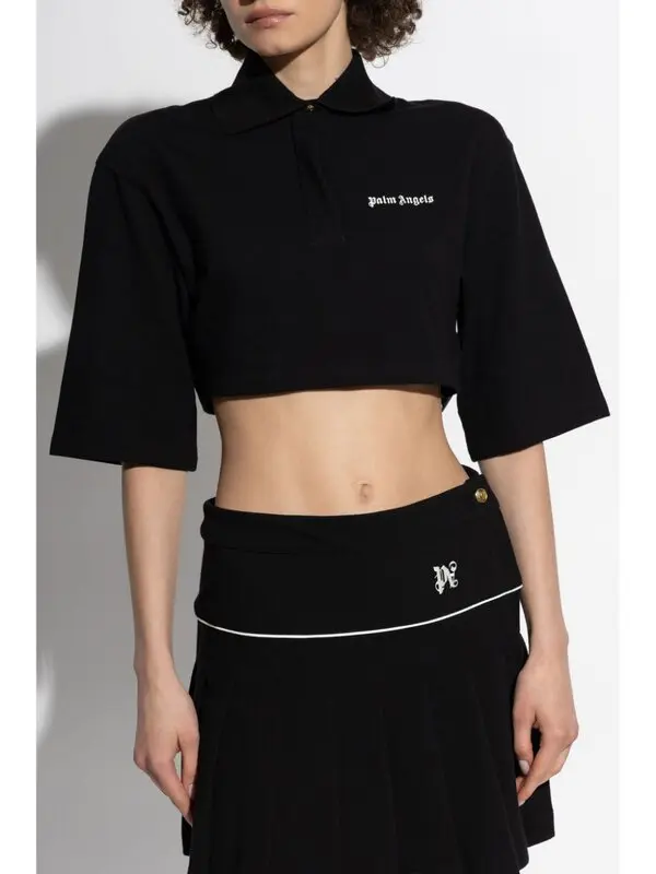 Palm Angels Cropped Polo Shirt