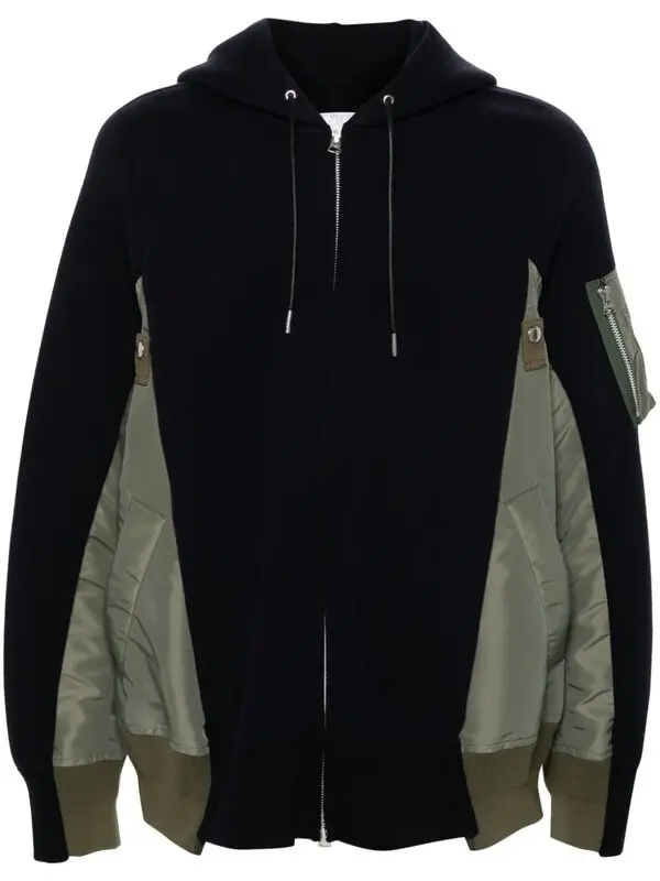 Sacai Color-block Zip-up Hoodie