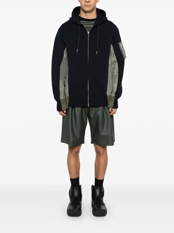 Sacai Color-block Zip-up Hoodie