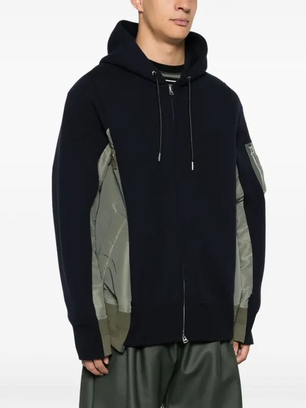 Sacai Color-block Zip-up Hoodie