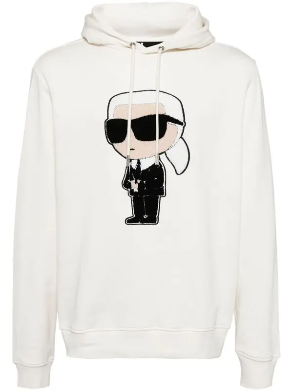 Karl Lagerfeld Patch Hoodie - White