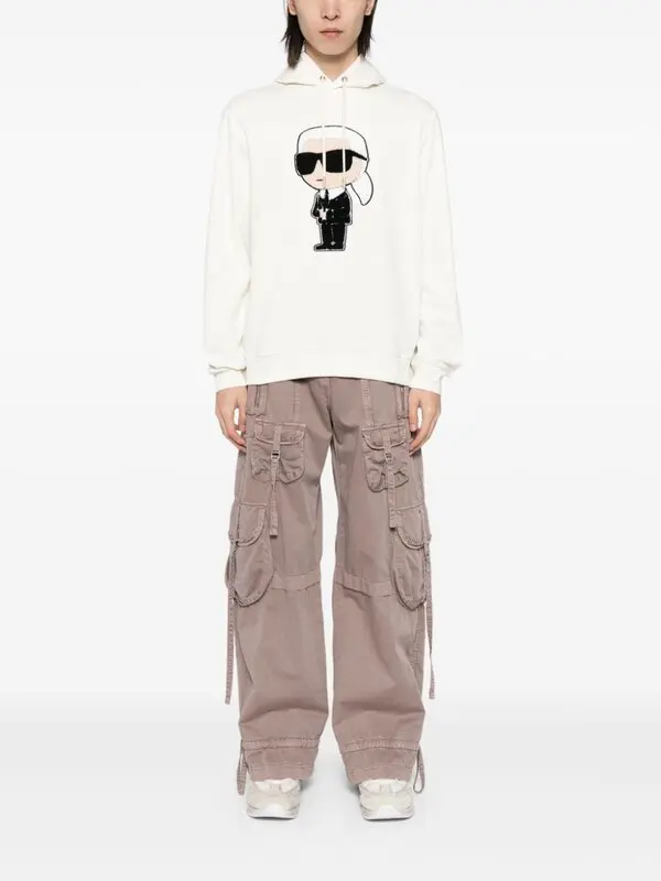 Karl Lagerfeld Patch Hoodie - White