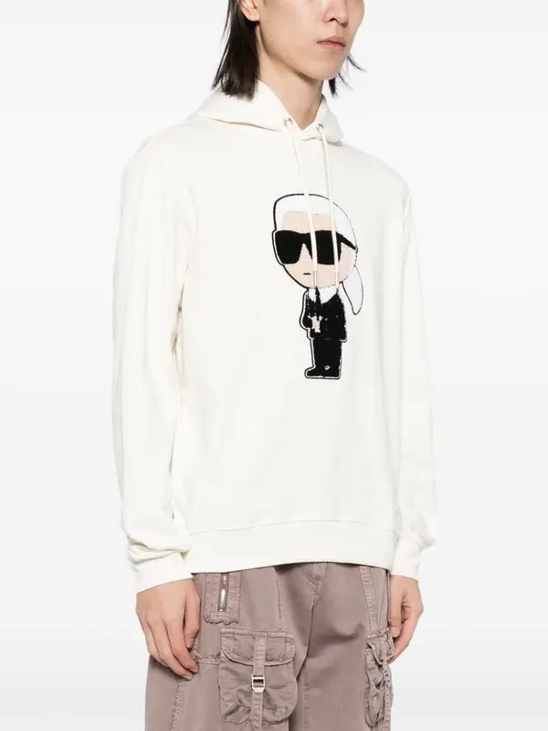 Karl Lagerfeld Patch Hoodie - White