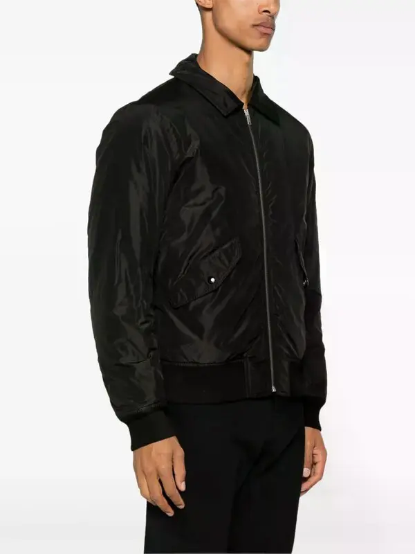 Saint Laurent Silk Bomber Jacket - Black