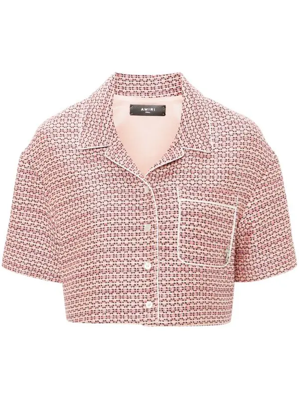 Amiri Bouclé Cropped Shirt