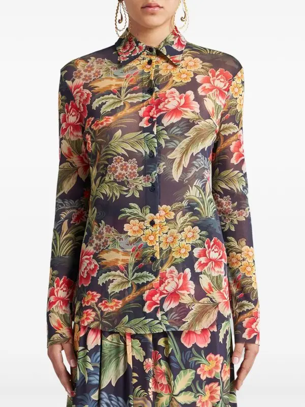 Etro Printed Tulle Shirt