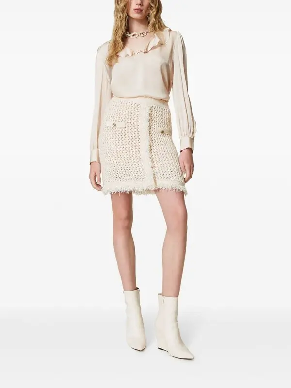TWINSET Mesh-knit Miniskirt